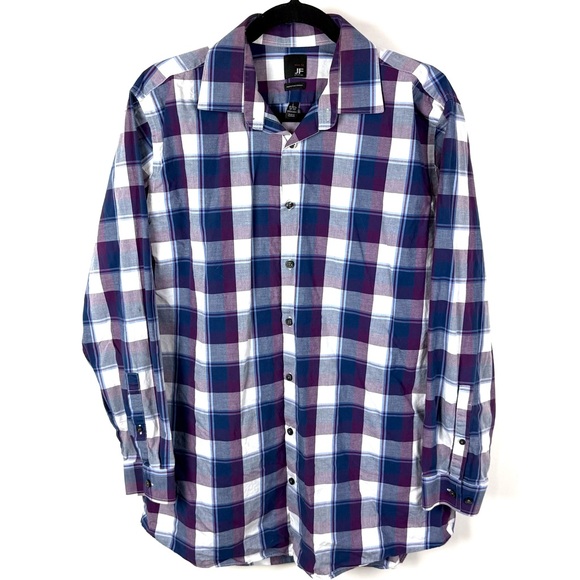 jf j.ferrar | Shirts | Jf Jferrar Blue And Purple Casual Button Down ...
